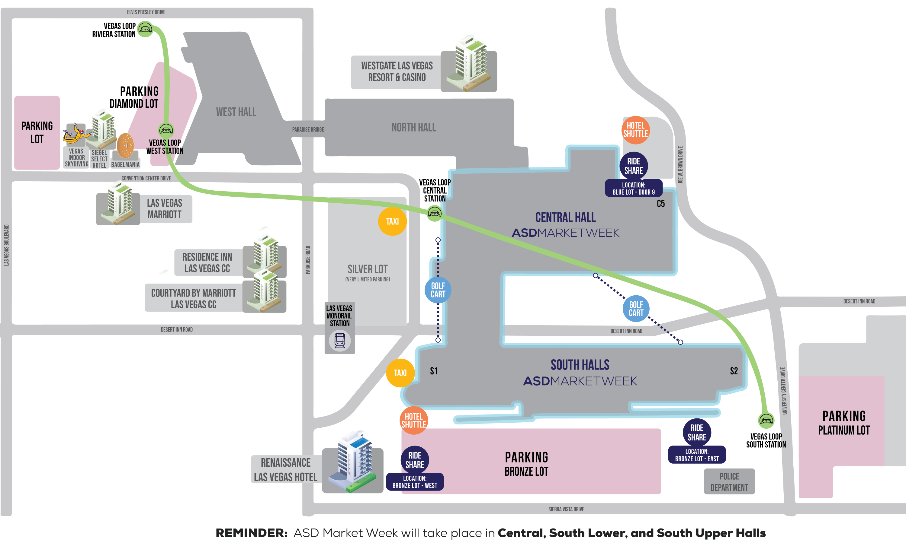 Transportation Parking | Trade Show Las Vegas | ASD Market Week